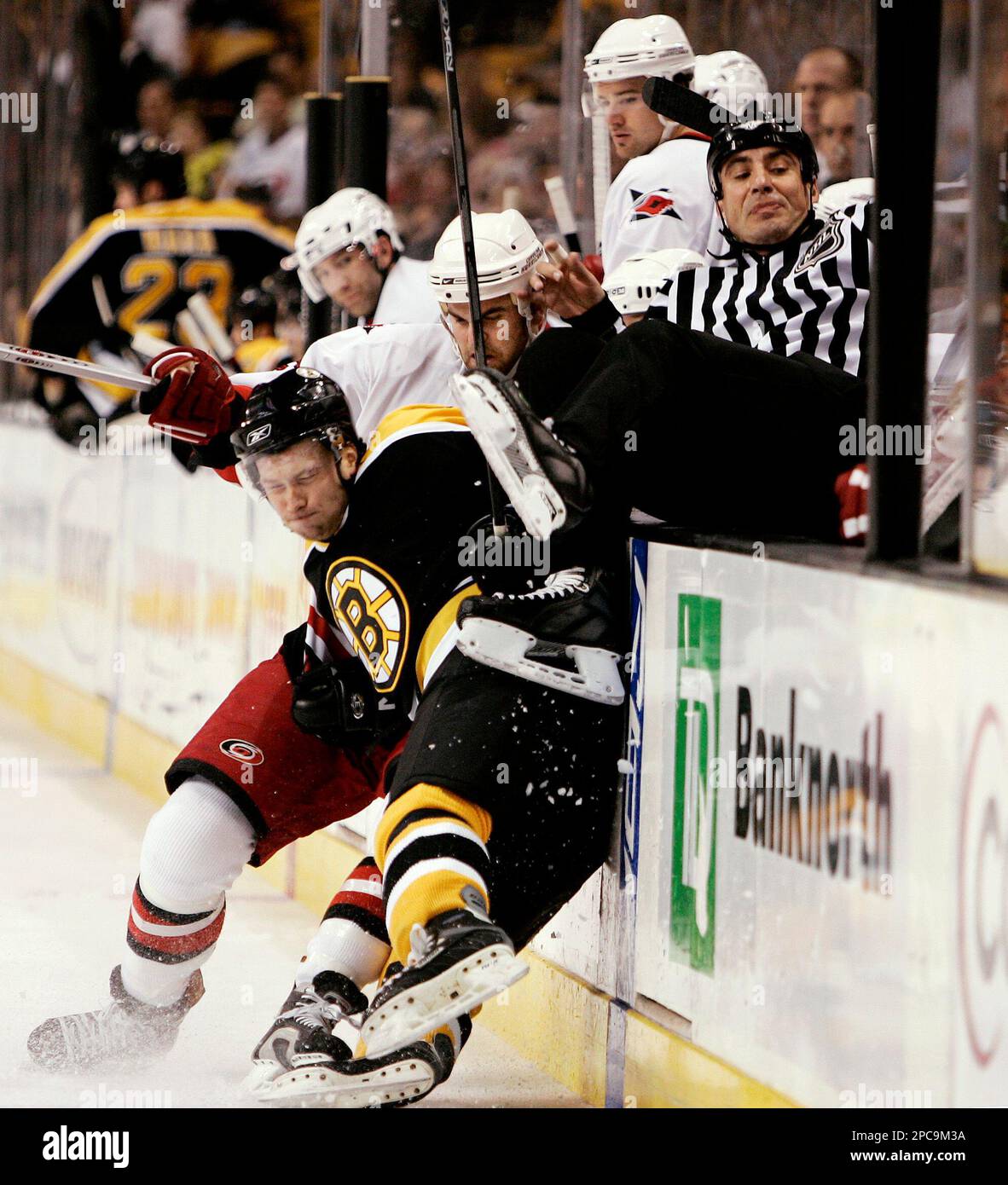 Boston Bruins' Petr Tenkrat of the Czech Republic and Carolina ...