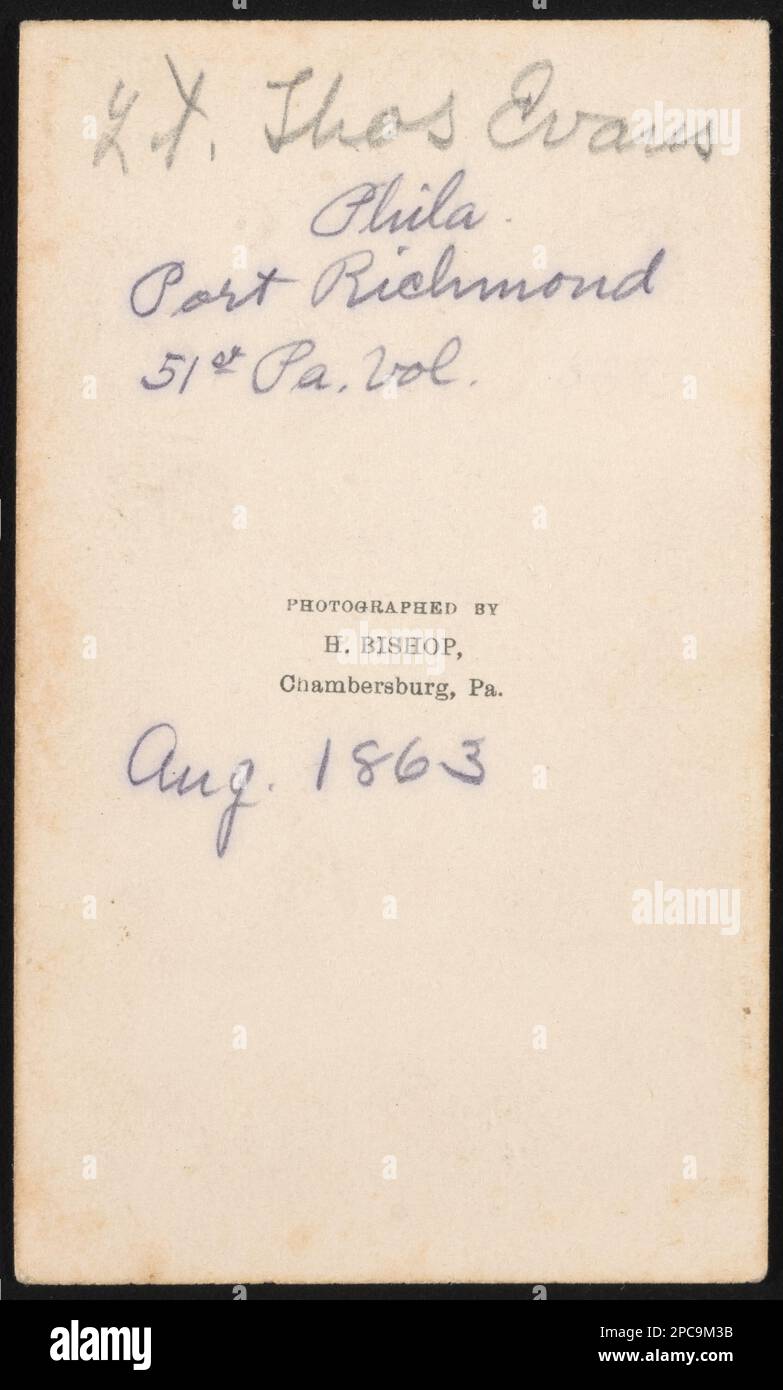 First Lieutenant Thomas C. Evans of Co. A, 51st Pennsylvania Infantry ...