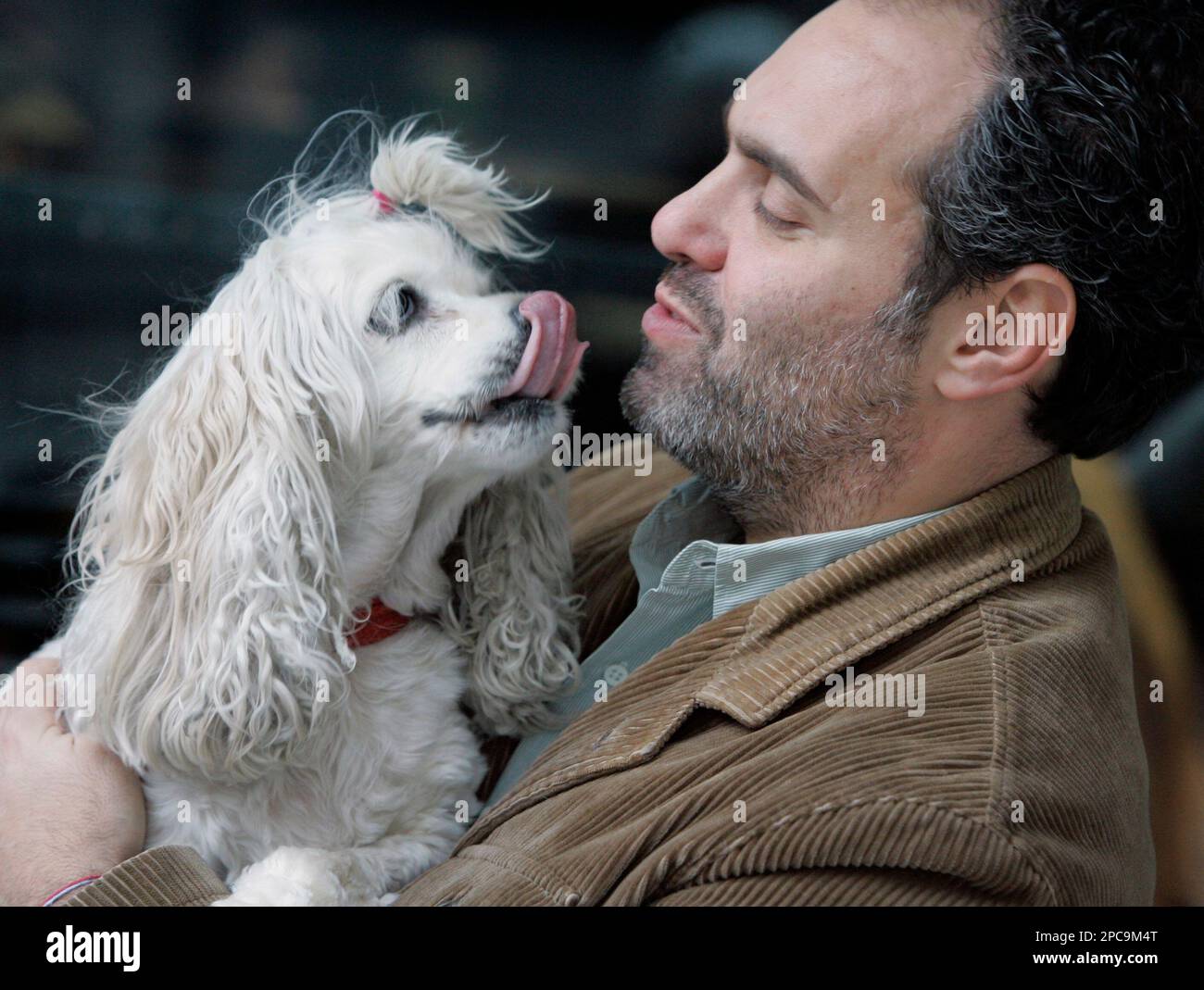 Author Michael Mehler and his dog Madison are seen in New York ...