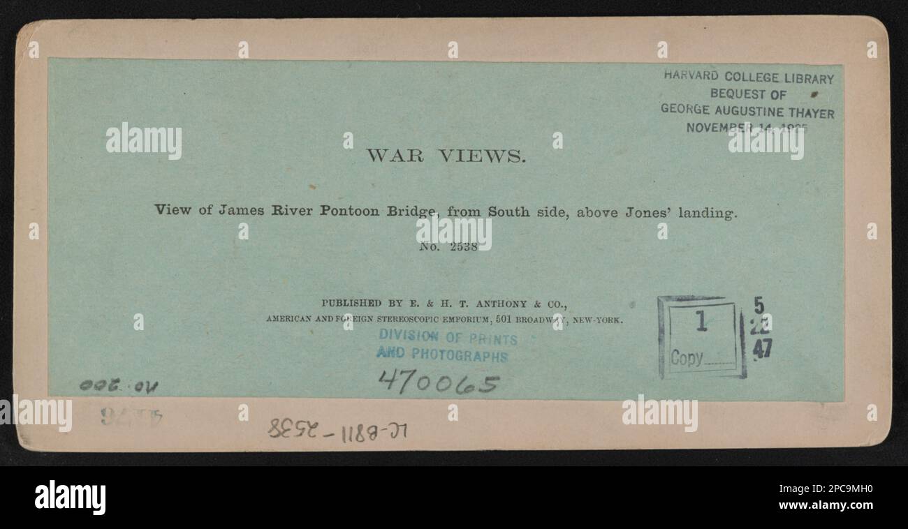 View of James River pontoon bridge, from south side, above Jones ...