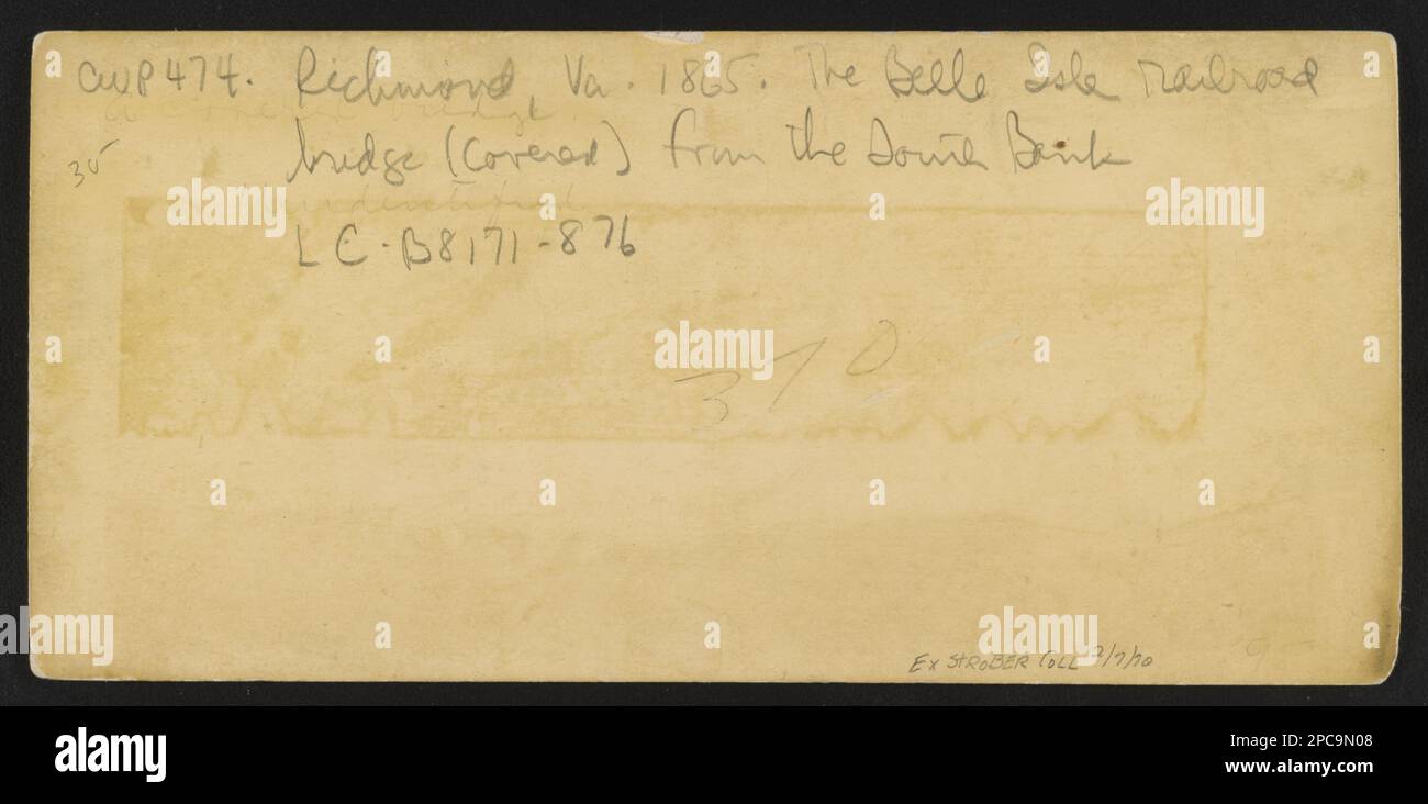 Richmond, Virginia, April 1865, the Belle Isle railroad bridge (covered ...