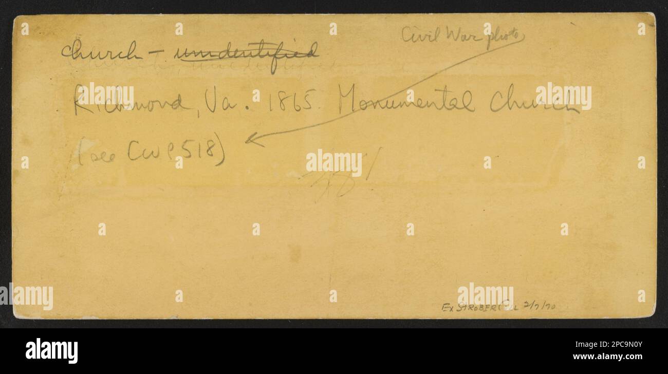 Richmond, Virginia, 1865, Monumental Church. The Robin G. Stanford ...
