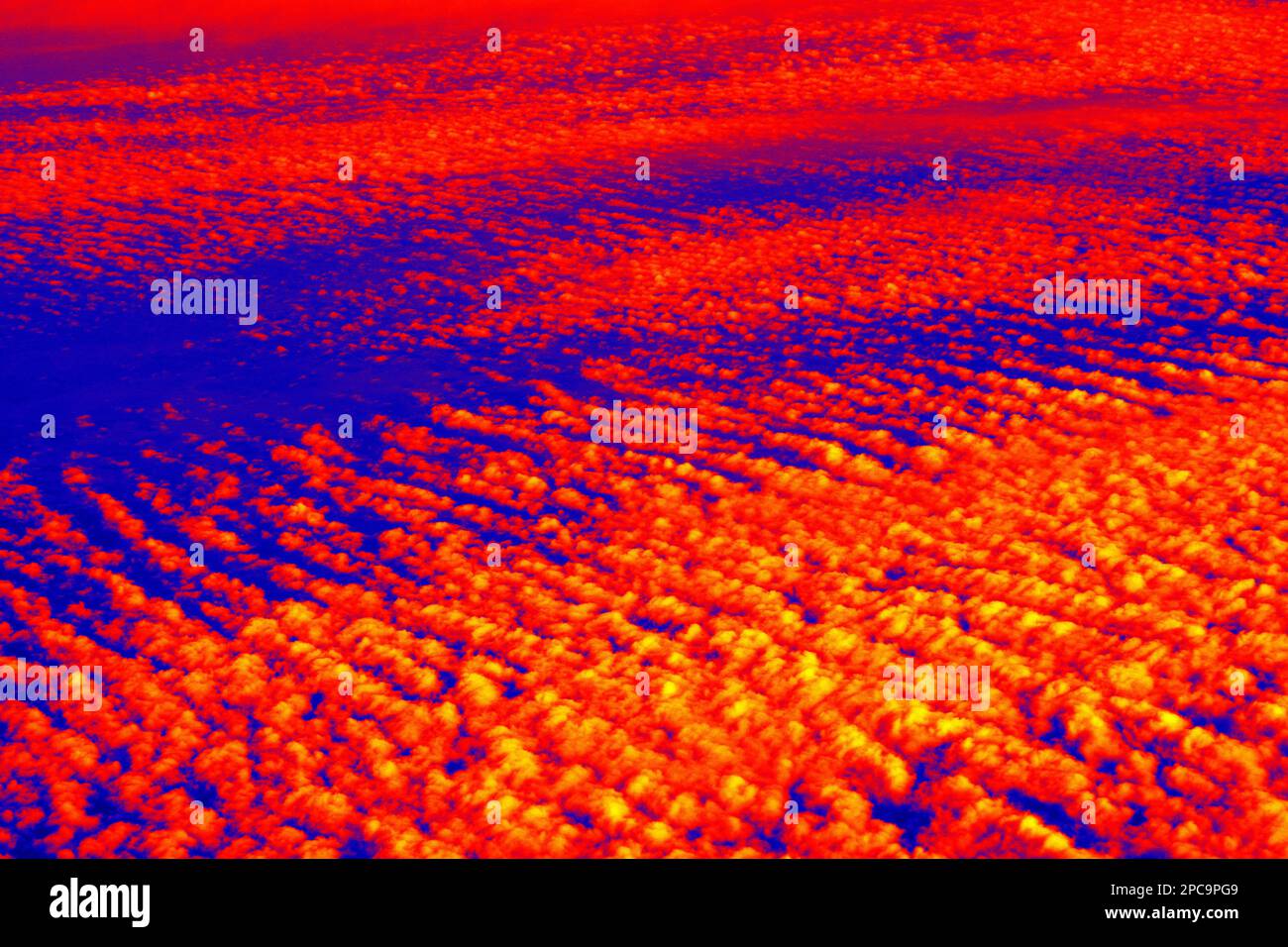 View of clouds (cirro-cumulus) from the aircraft. Illustration of ...