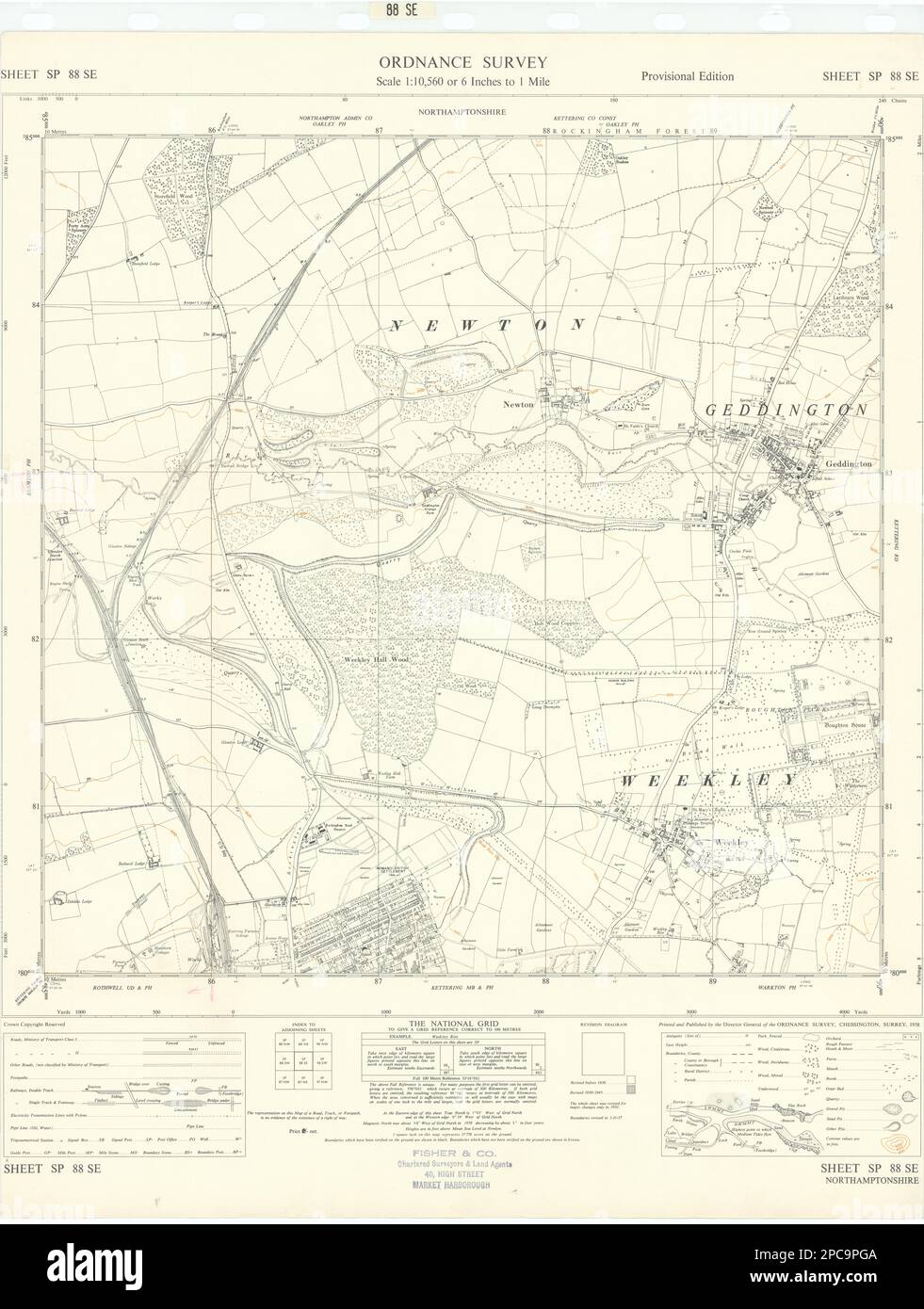 Ordnance Survey SP88SE Northamptonshire Kettering Geddington Weekley ...
