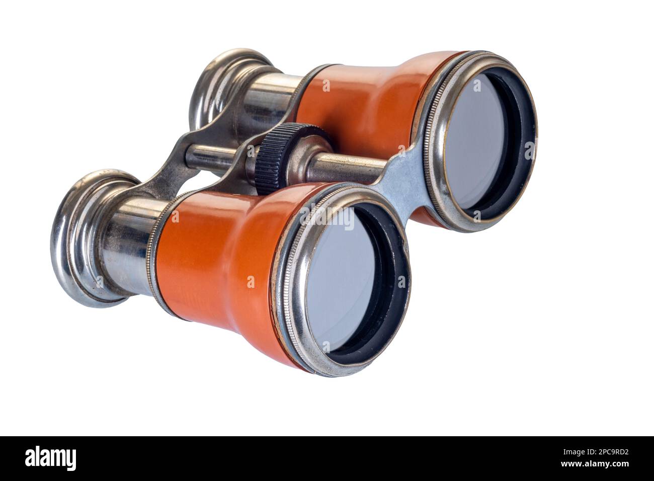 Vintage retro binoculars isolated on white with clipping path included ...