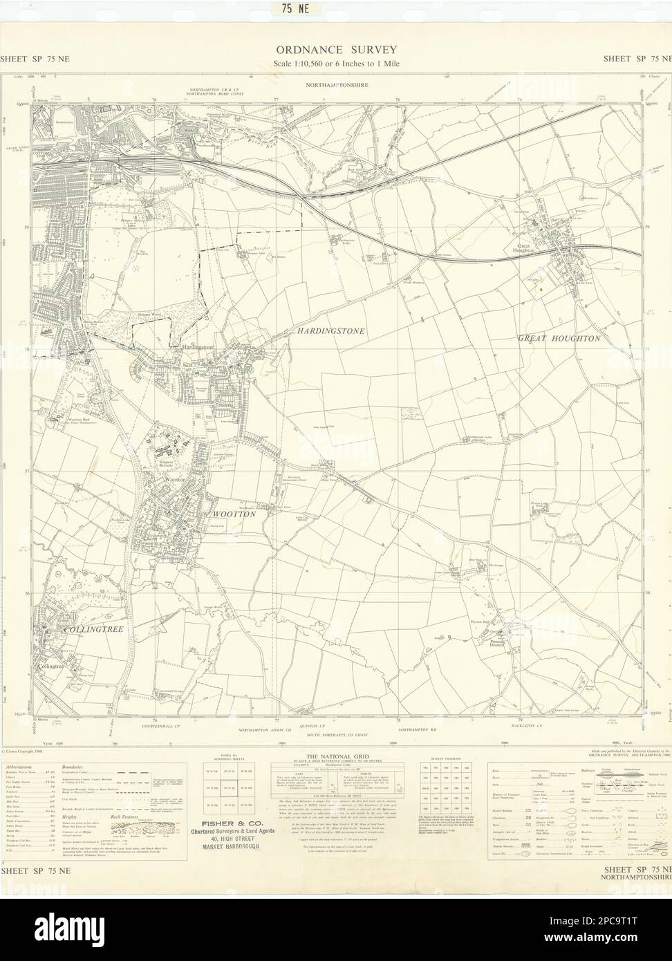 Ordnance Survey SP75NE Northampton Hardingstone Wootton Collingtree ...