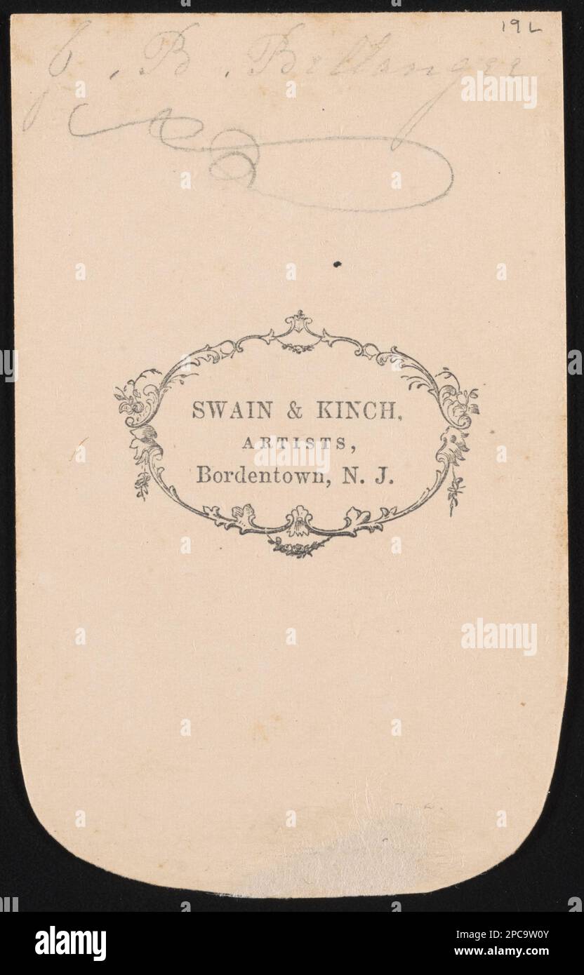 Amos Bellangee, full-length portrait, seated, holding cane / Swain ...