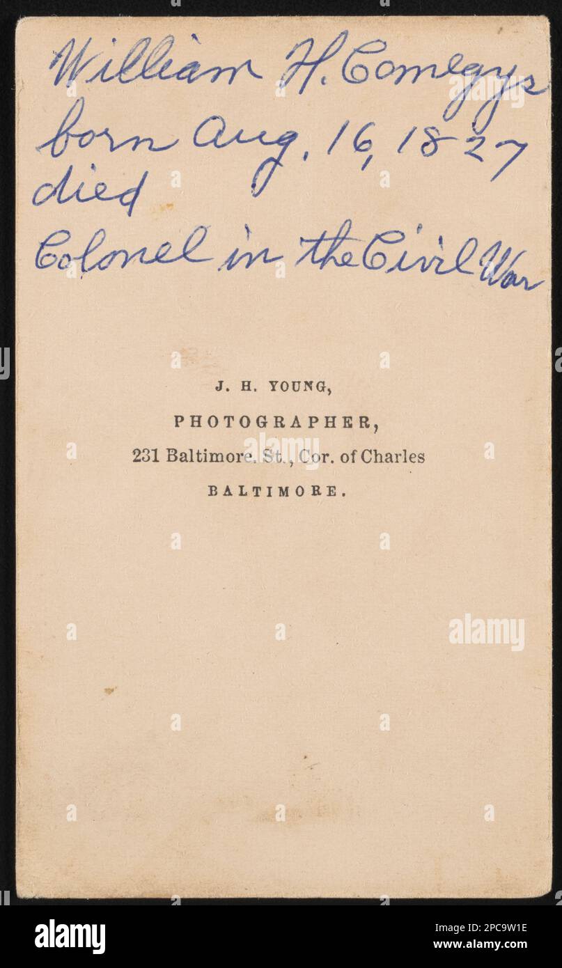 Captain William Henry Comegys of Co. D, 1st Regiment Eastern Shore ...