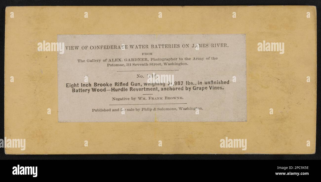 Eight inch Brooke rifled gun, weighing 21,987 lbs., in unfinished ...