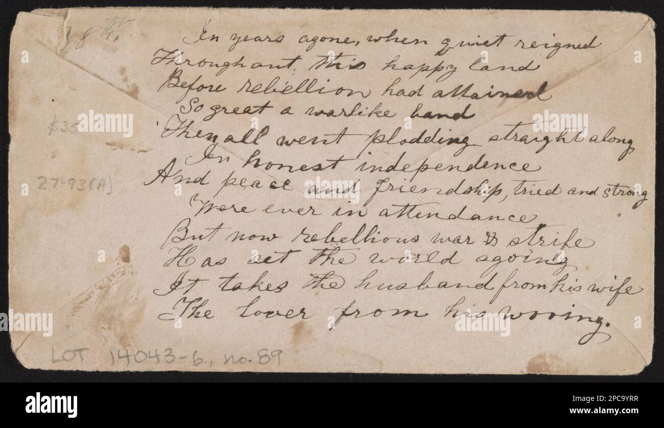 Civil War envelope showing Columbia with sword floating above marching ...