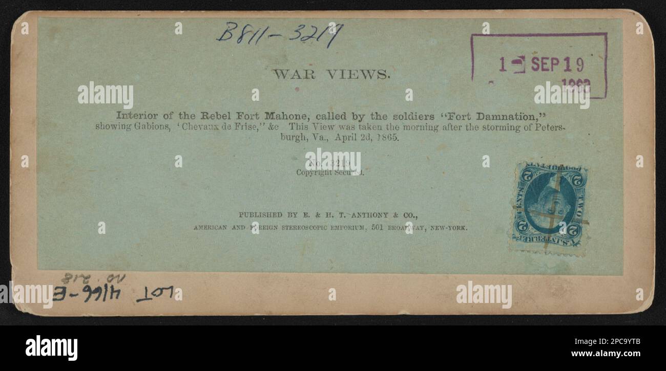 Interior of the Rebel Fort Mahone, called by the soldiers "Fort ...