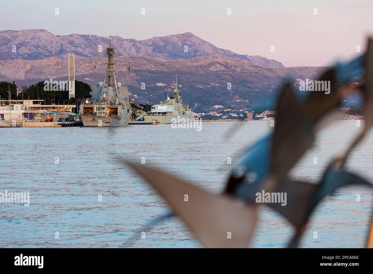The Standing NATO Maritime Group (SNMG2) moored in the Split harbour ...