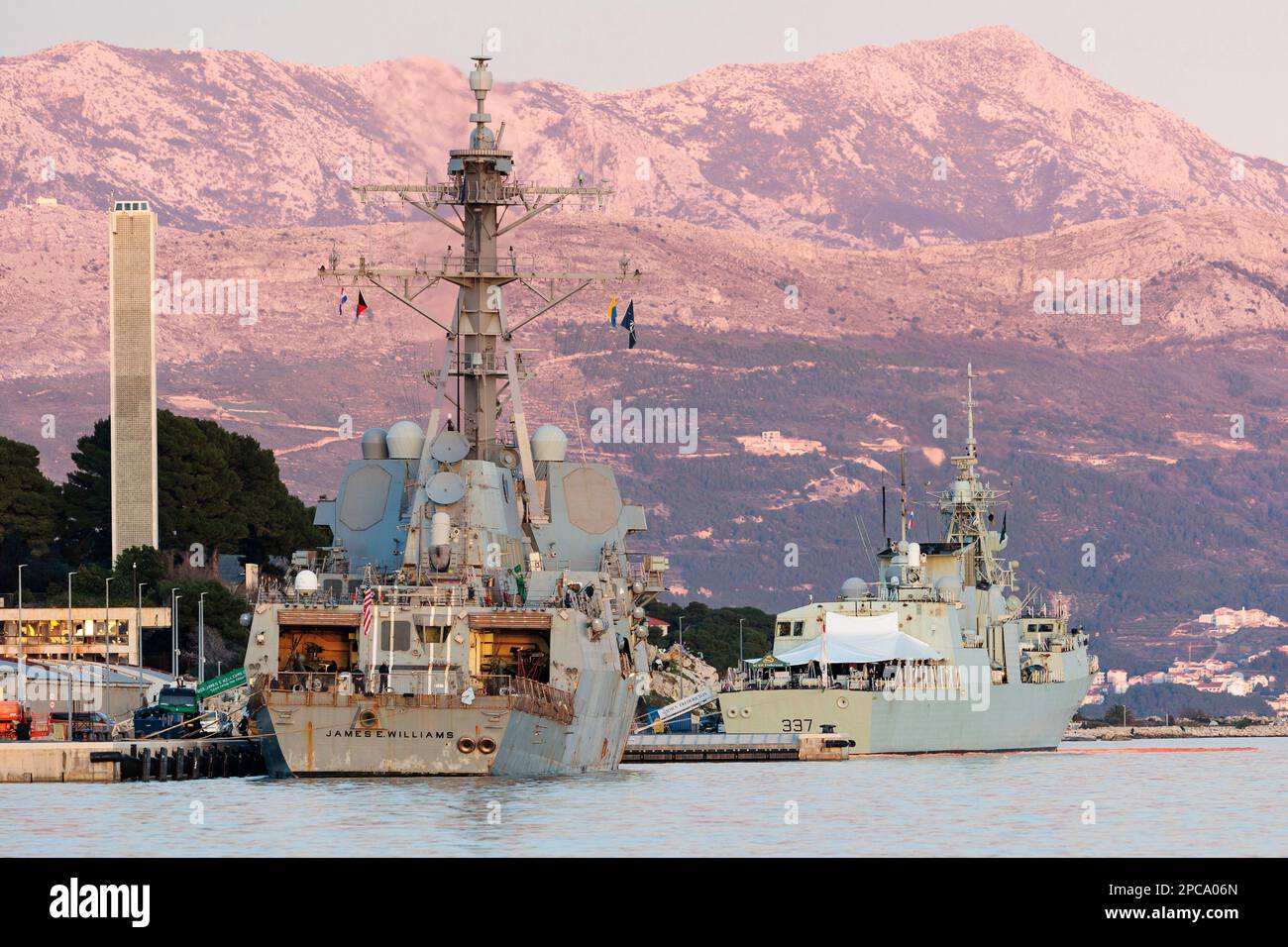The Standing NATO Maritime Group (SNMG2) moored in the Split harbour ...