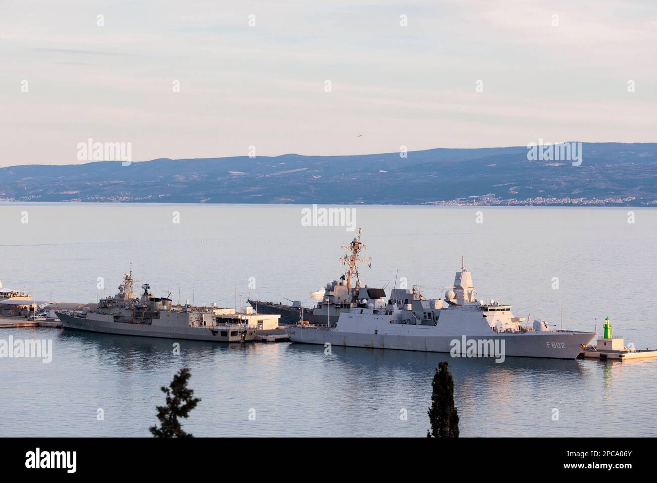 The Standing NATO Maritime Group (SNMG2) moored in the Split harbour ...