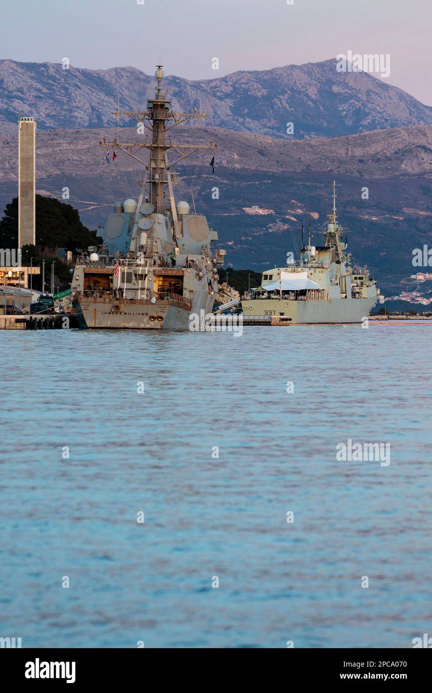 The Standing NATO Maritime Group (SNMG2) moored in the Split harbour ...