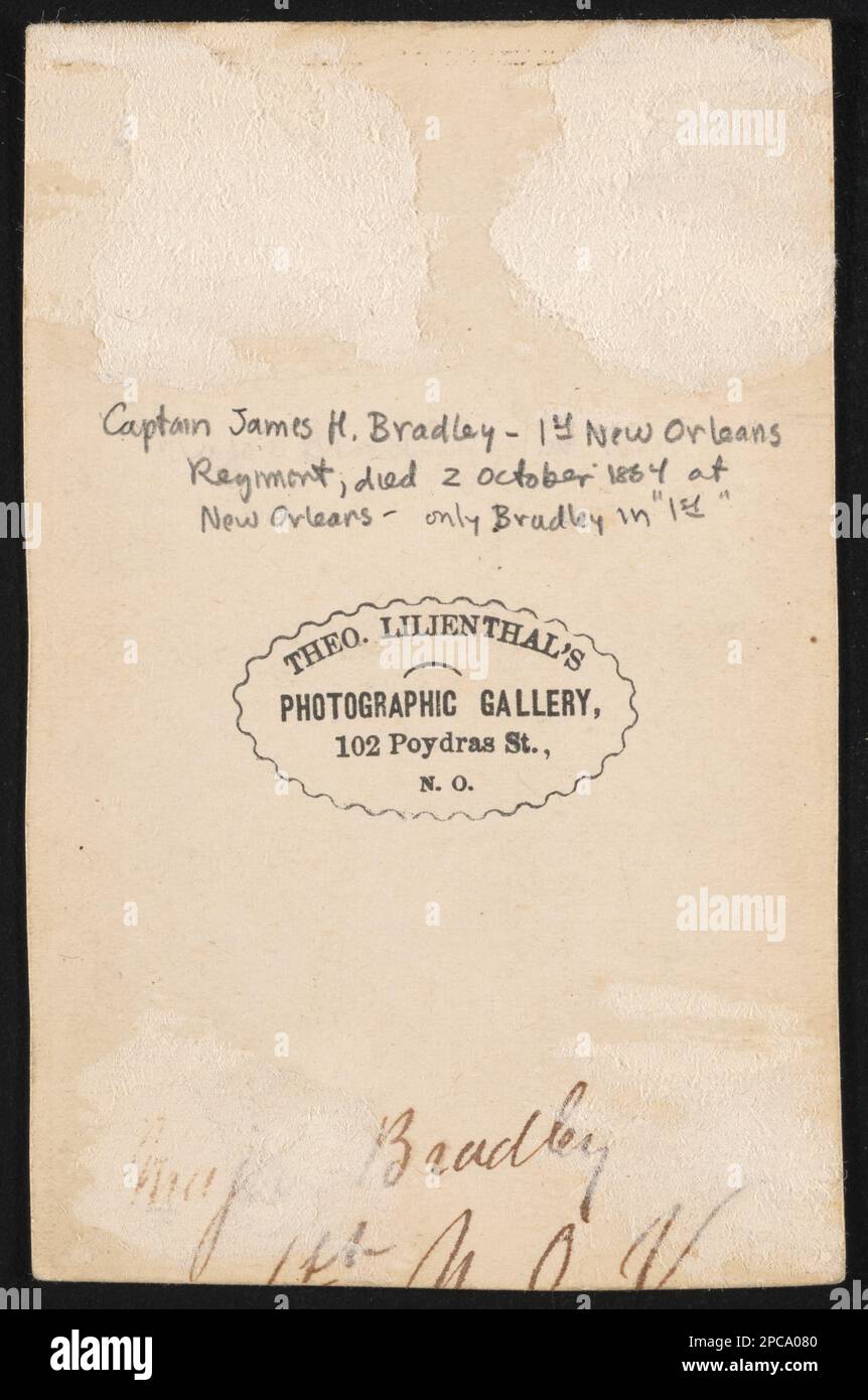 Captain James H. Bradley of Co. H, 1st Louisiana Regiment New Orleans ...