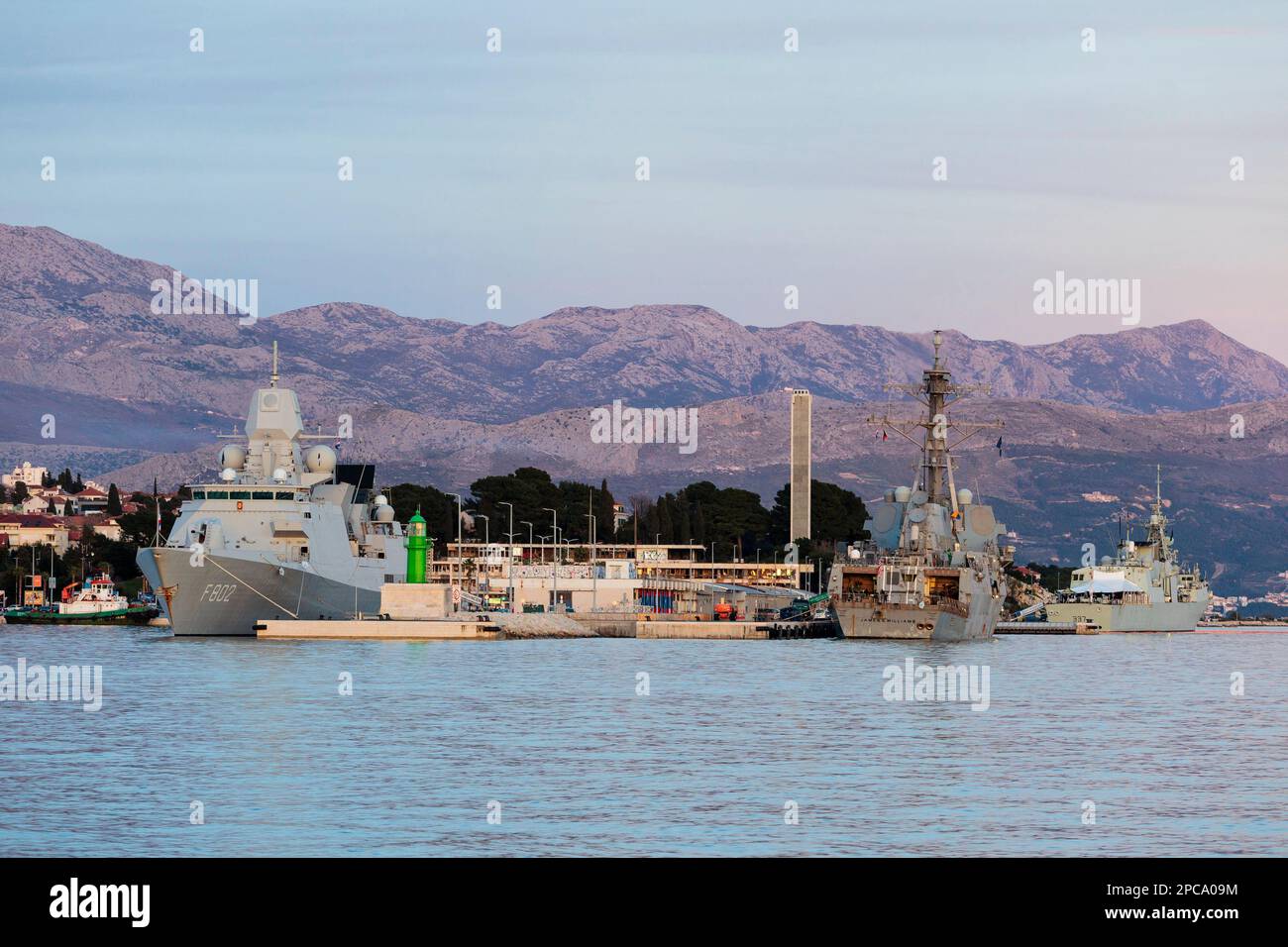 The Standing NATO Maritime Group (SNMG2) moored in the Split harbour ...