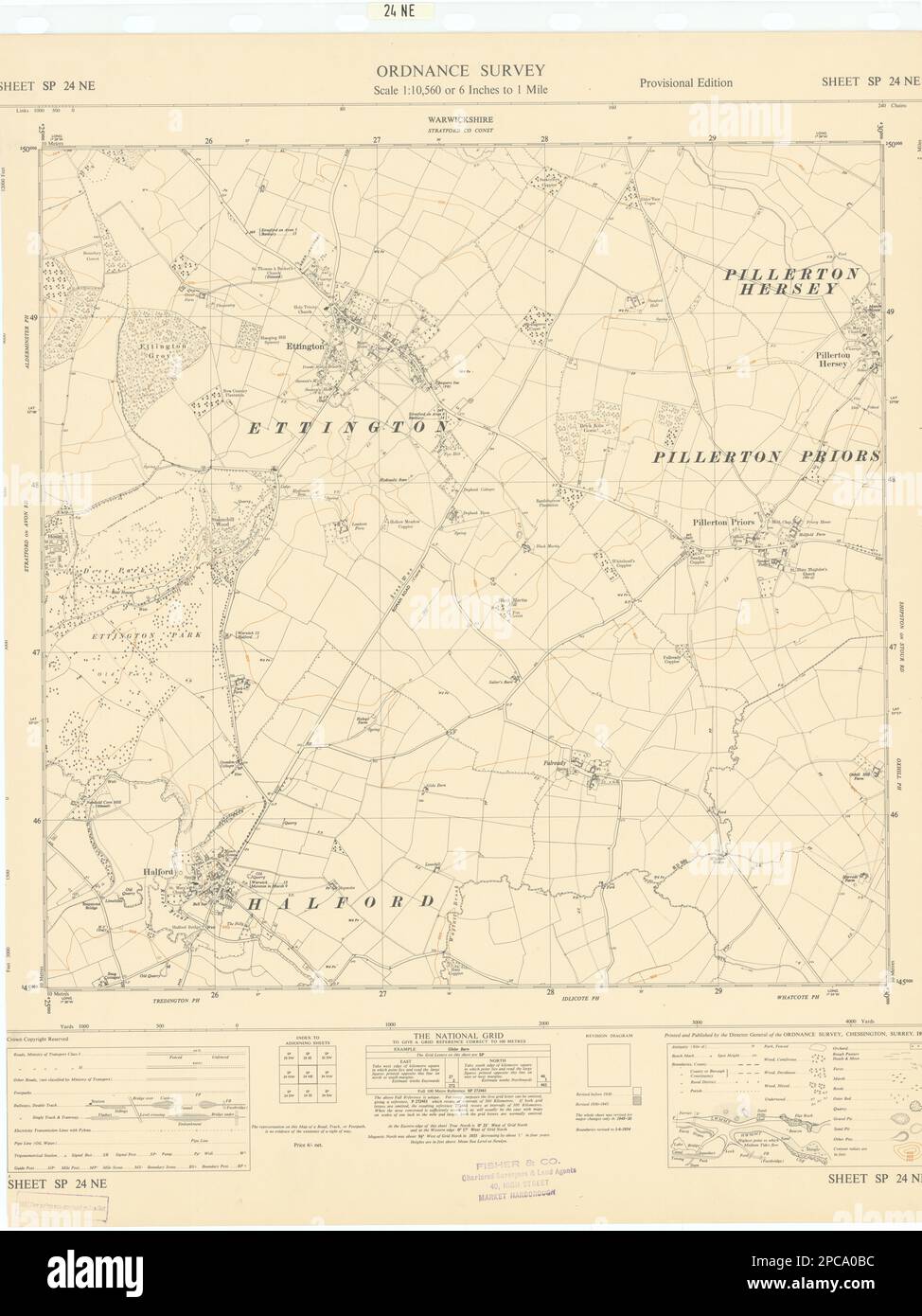 Ordnance Survey SP24NE Warks Halford Ettington Pillerton Hersey/Priors ...
