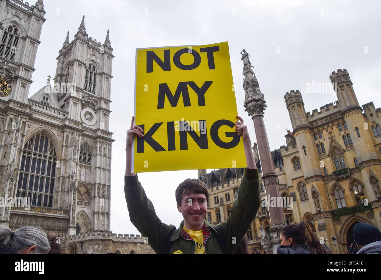 London, England, UK. 13th Mar, 2023. Anti-monarchy protesters gathered ...