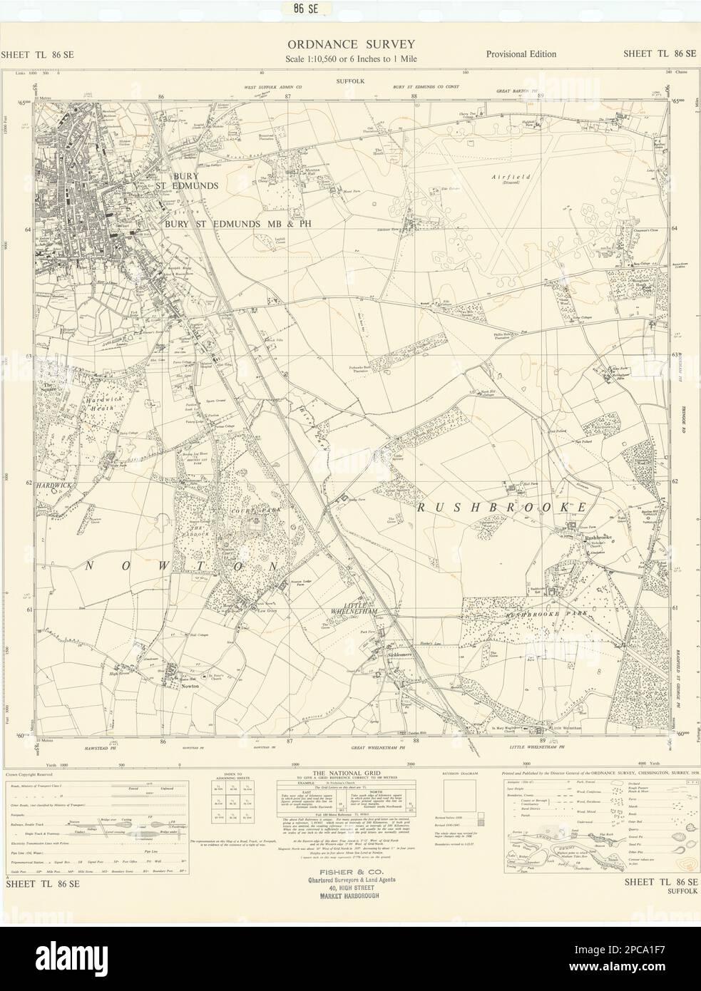 Ordnance Survey TL86SE Suffolk Bury St Edmunds Little/Great Whelnetham ...