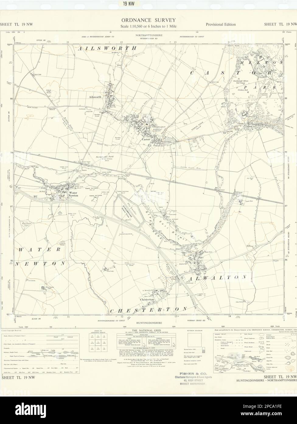 Ordnance Survey TL19NW Northants Castor Alwalton Water Newton Ailsworth ...