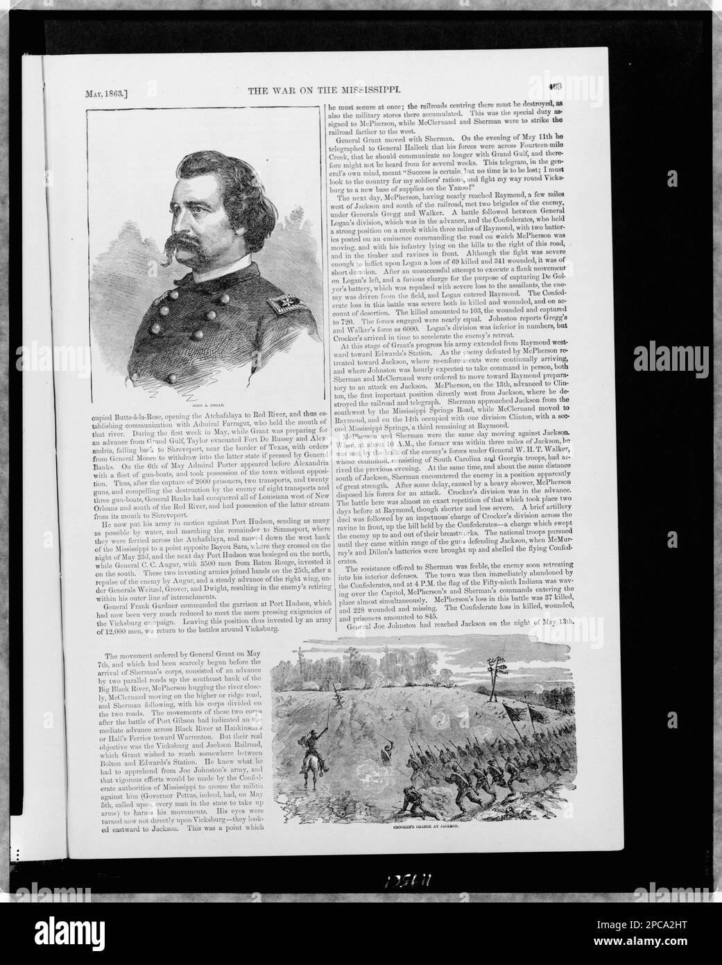 John A. Logan Crocker's charge at Jackson.. Illus. in: Harper's ...