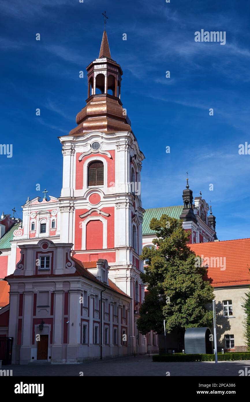 baroque buildings with belfry of a former monastery in Poznan, Poland ...