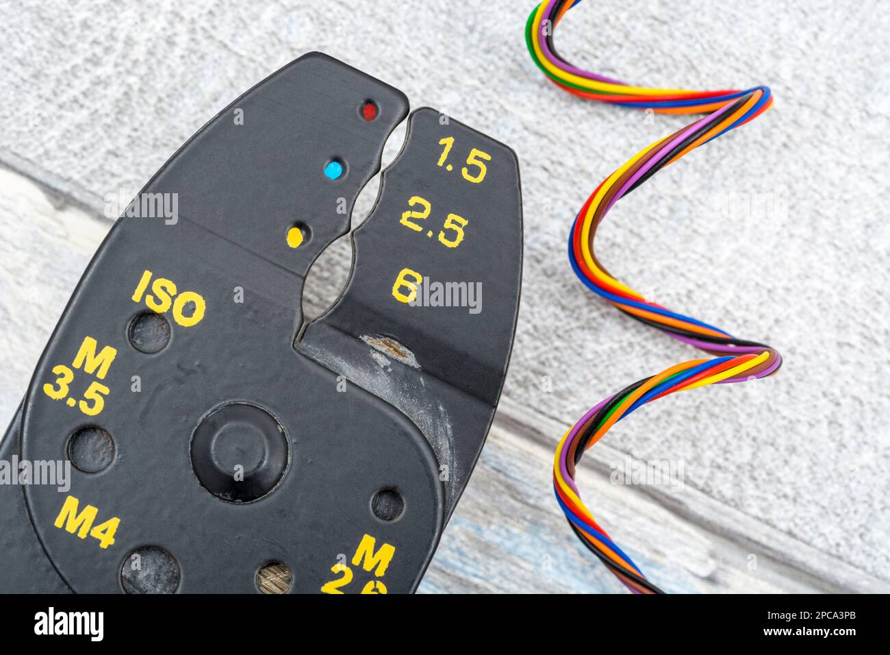 Close shot of Chinese-made unbranded wire stripper & wire cutter for 26 ...