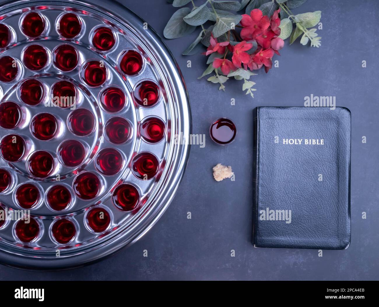 Taking communion concept - the wine and the bread symbols of Jesus ...