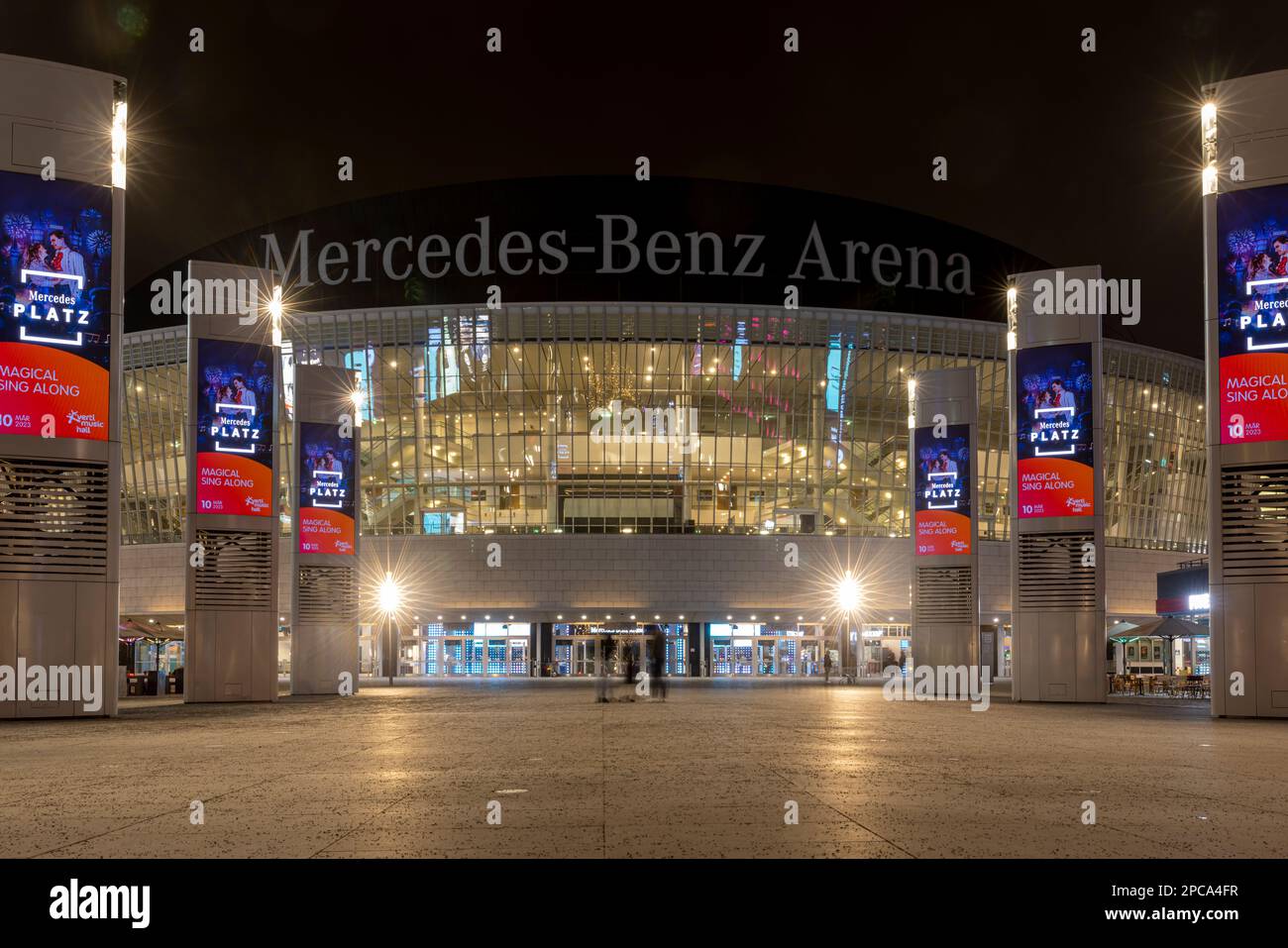 Mercedes Benz Arena in Berlin on a quiet winter evening Stock Photo - Alamy
