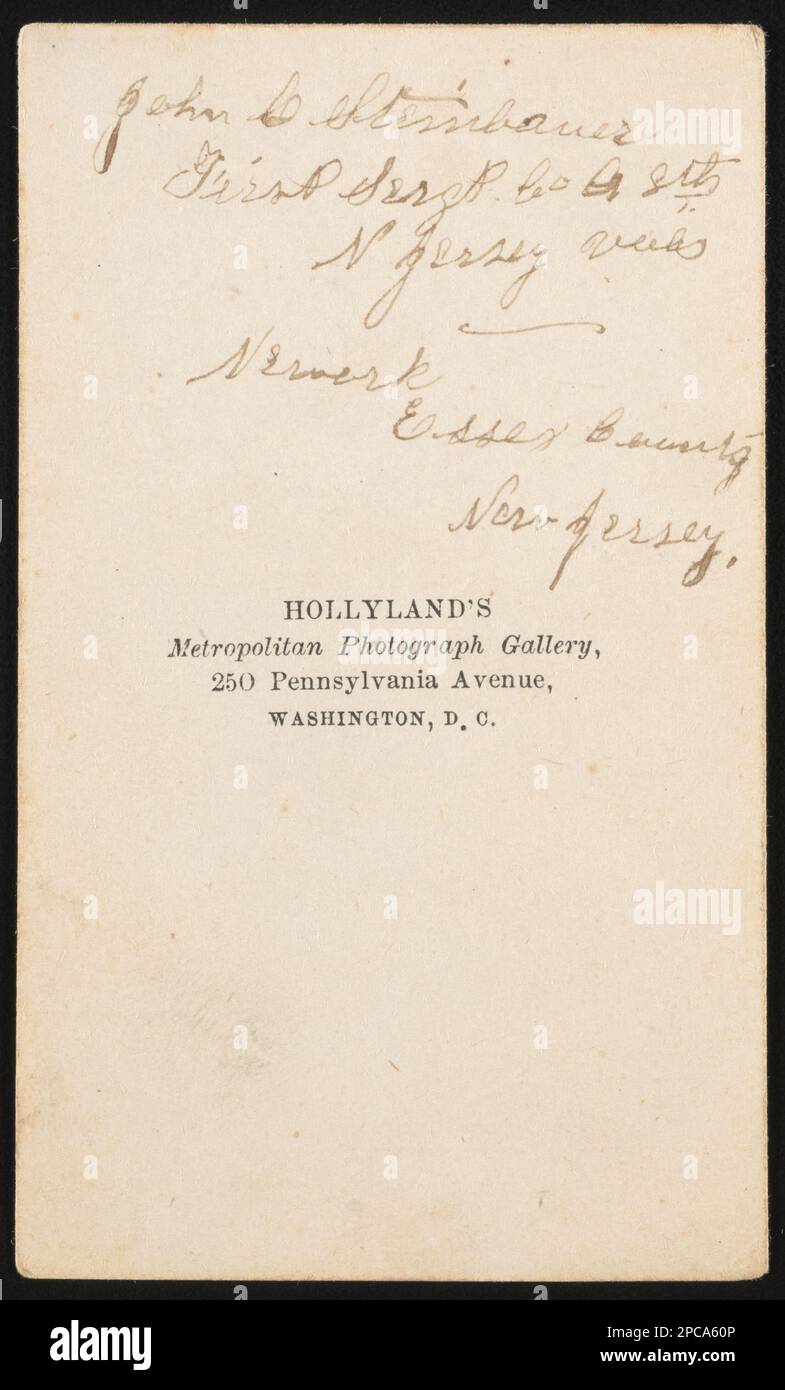 First Sergeant John C. Steinbauer of 8th New Jersey Infantry Regiment ...