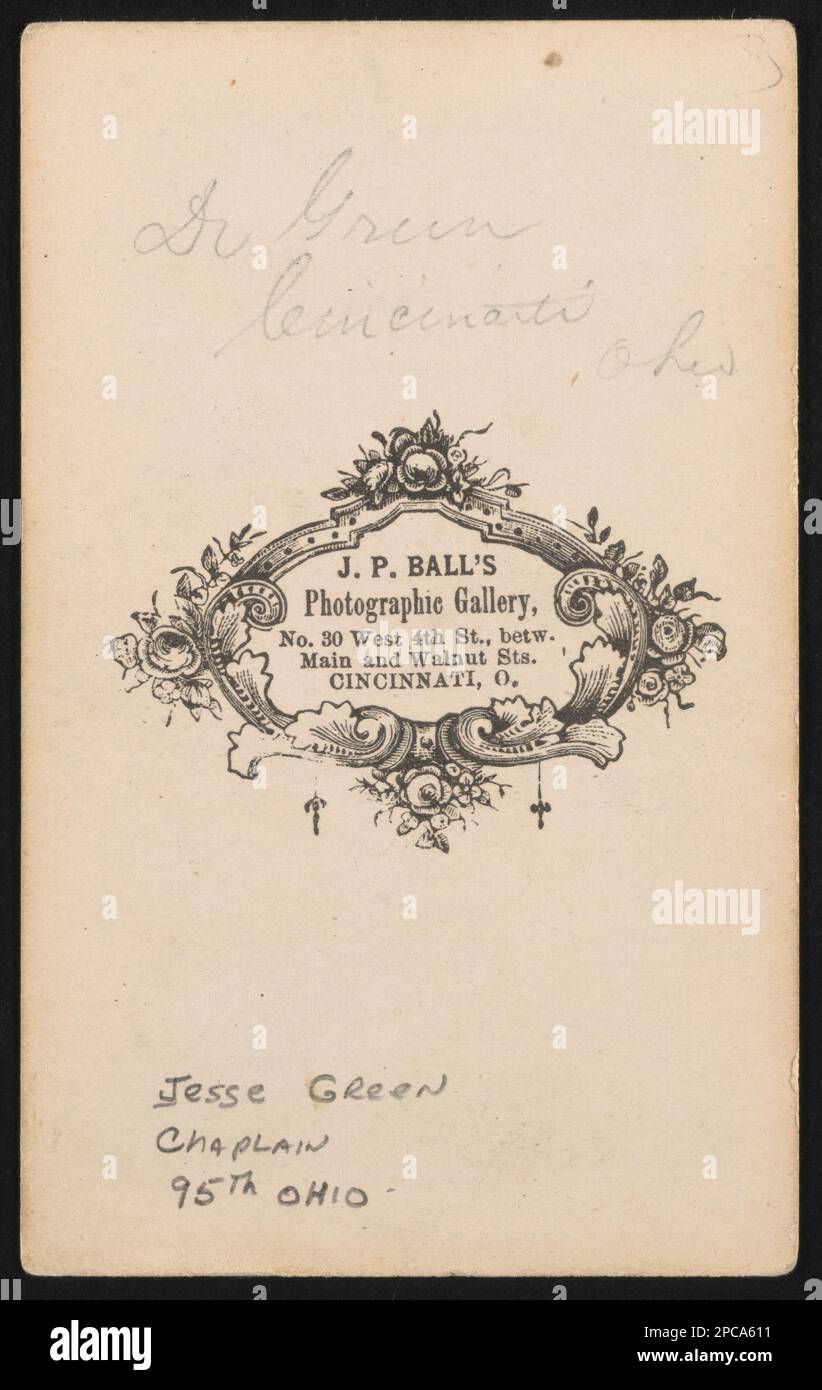 Chaplain Jesse C. Green of Co. F, 95th Ohio Infantry Regiment in ...