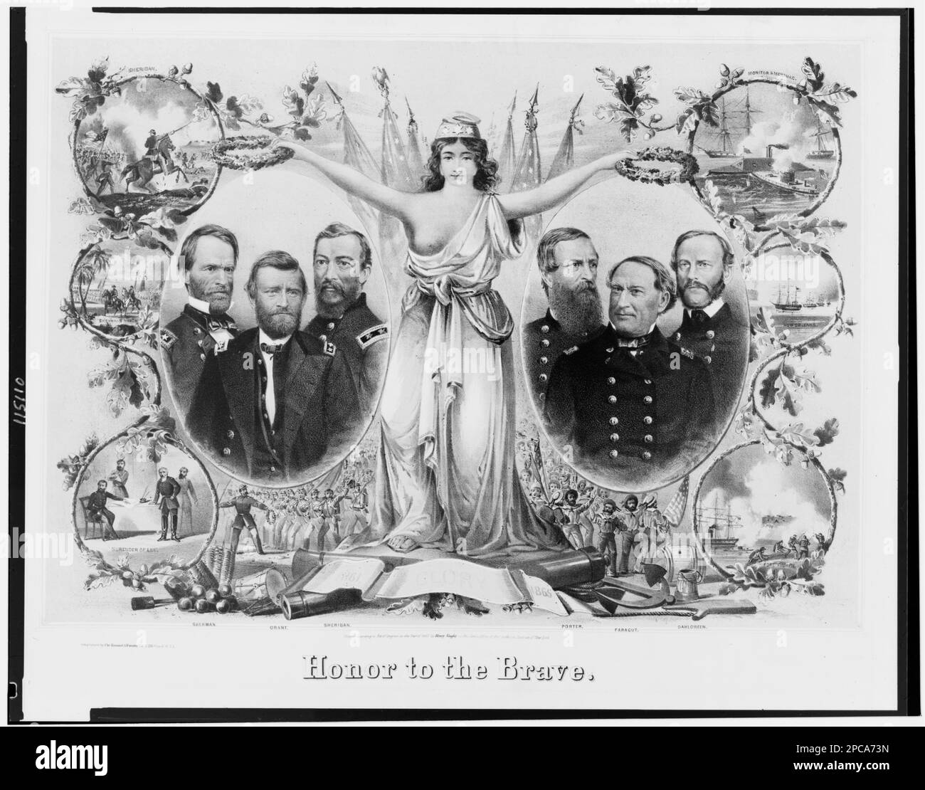 Honor to the brave / lithog. & printed by Chr. Kimmel & Forster, New ...