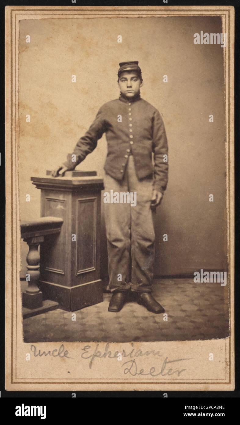 Private Ephraim Deeter of Co. I, 1st Ohio Cavalry Regiment in uniform ...