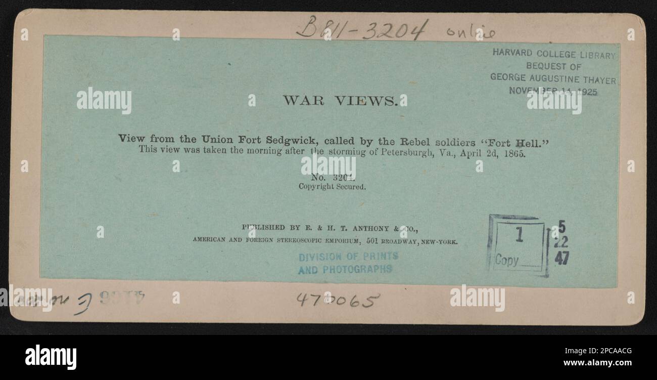 View from the Union Fort Sedgwick, called by the rebel soldiers "Fort ...