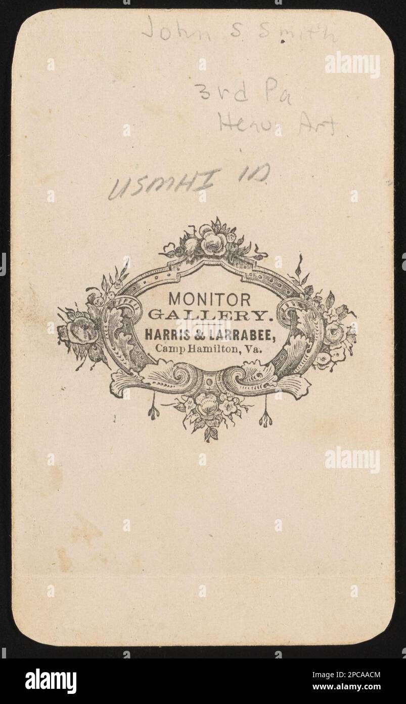 Artificer John S. Smith of Co. G, 3rd Pennsylvania Heavy Artillery Regiment in uniform with ...