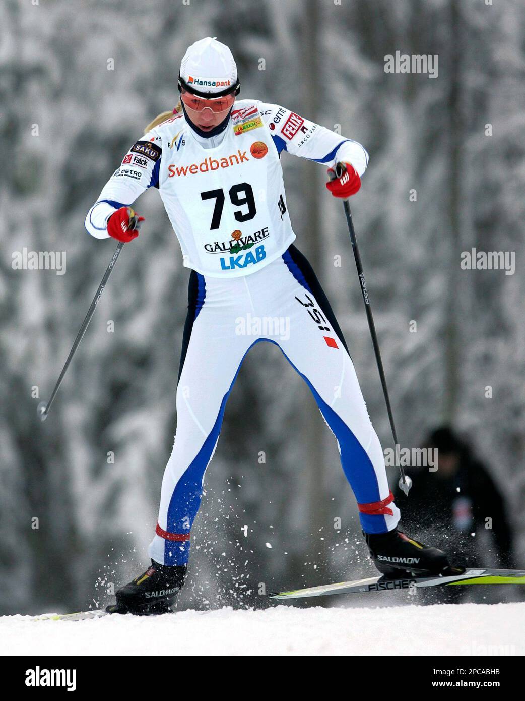 Kristina Smigun of Estonia skis to a second place in the FIS World Cup ...