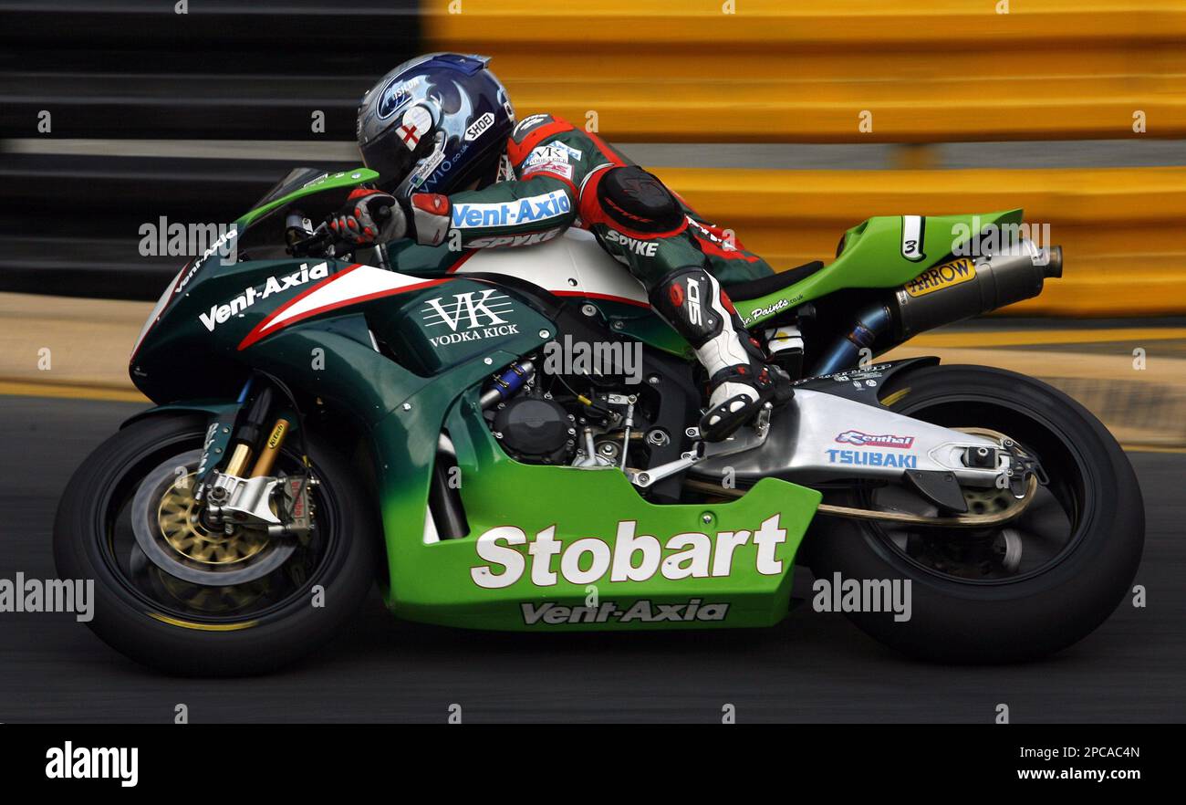 Michael Rutter of Britain drives his Honda-StobartMotorsport during the ...