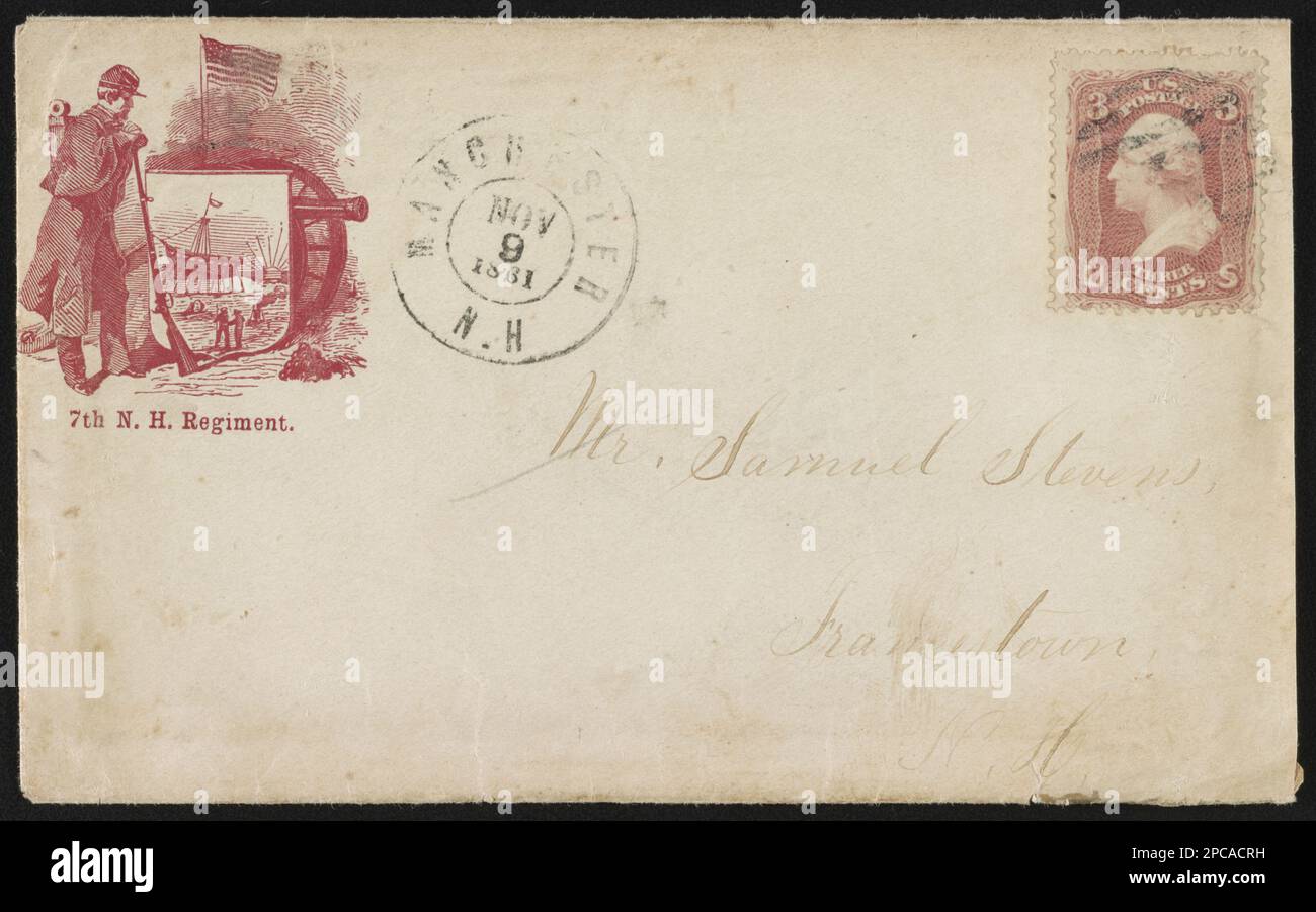 Civil War envelope from Private Charles F. Stevens of Co. A, 7th New ...