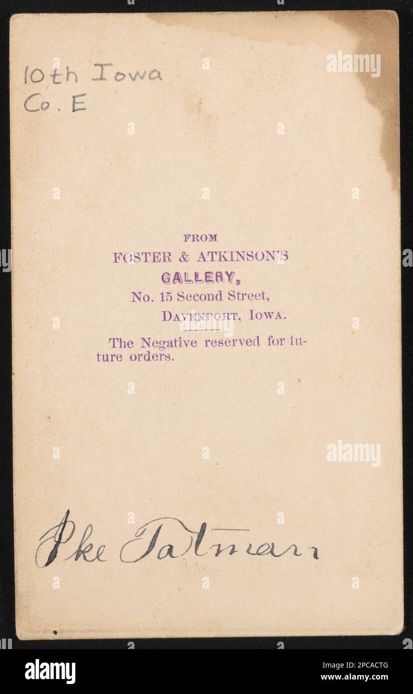 Corporal Isaac N. Tatman of Co. E, 10th Iowa Infantry Regiment in ...