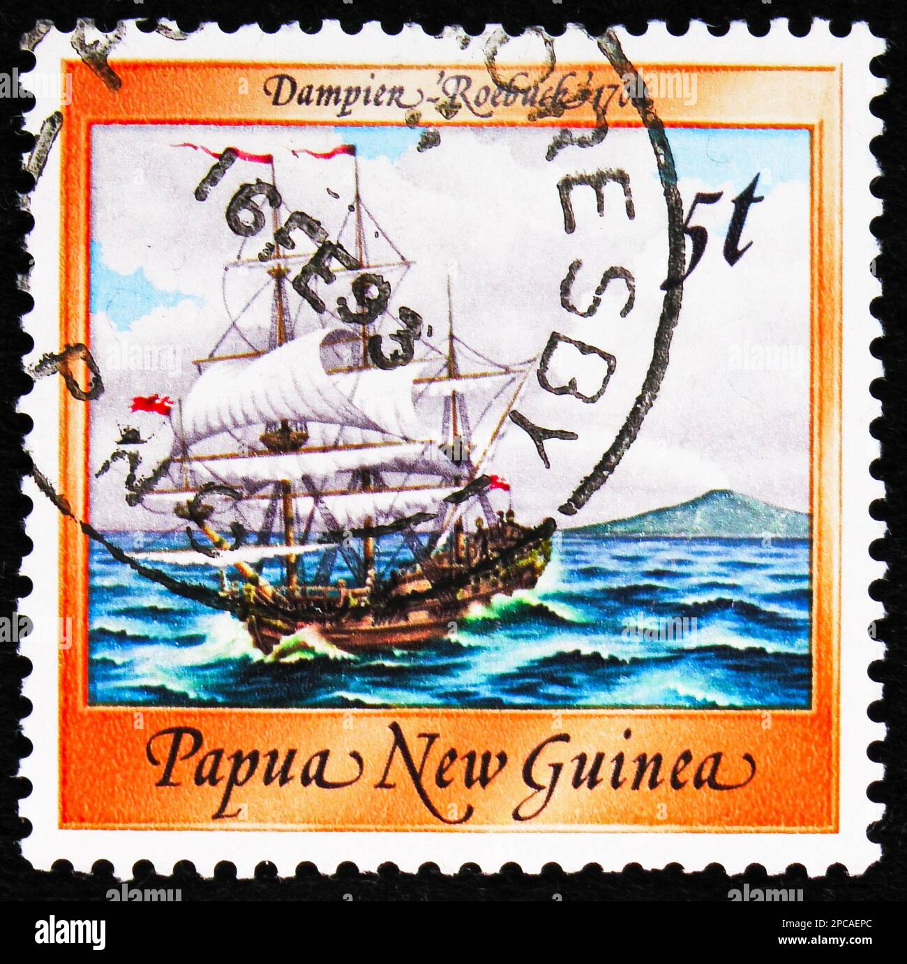 MOSCOW, RUSSIA - FEBRUARY 15, 2023: Postage stamp printed in Papua New ...