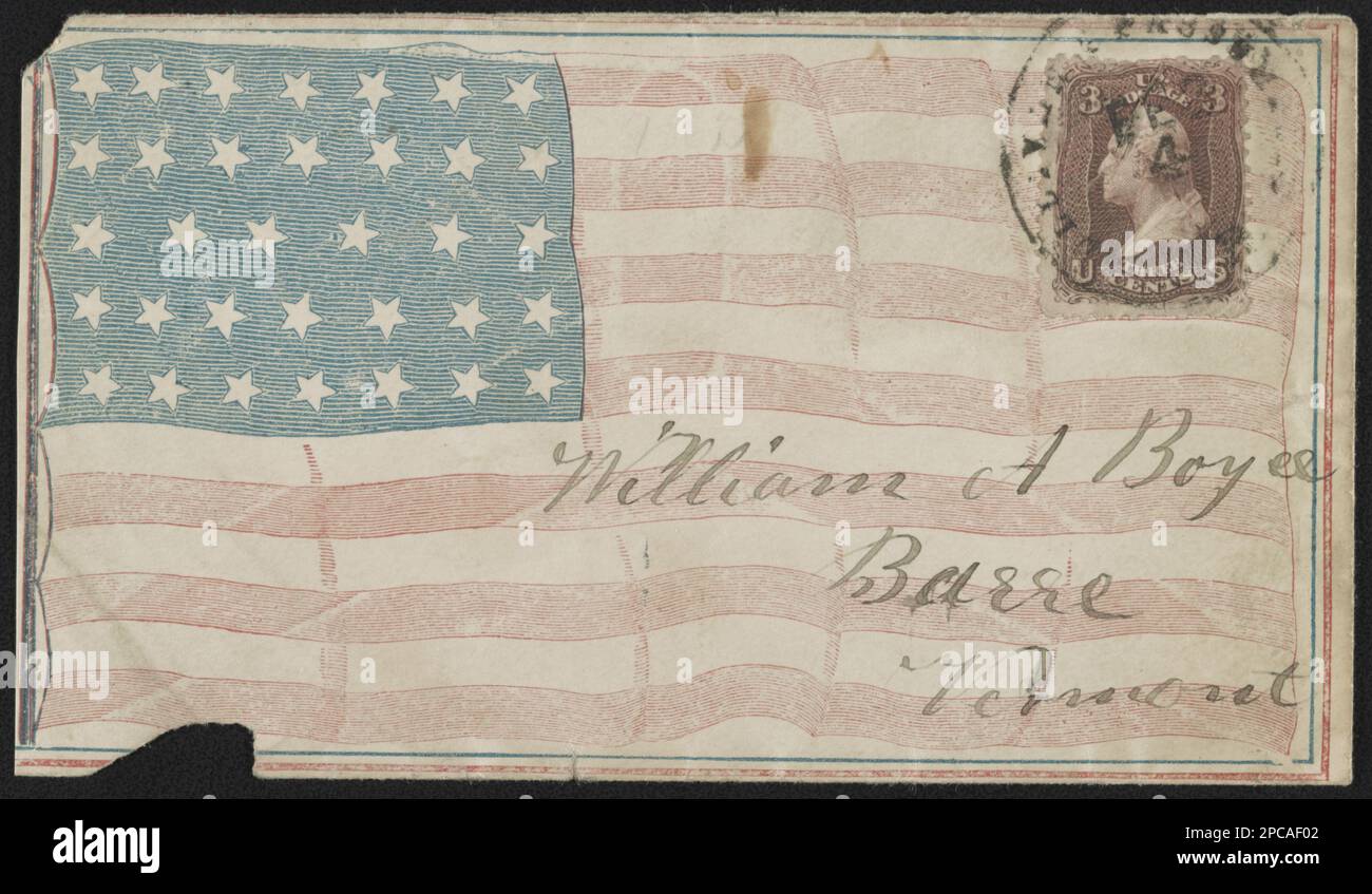 Civil War envelope showing 34-star American flag. Liljenquist Family ...