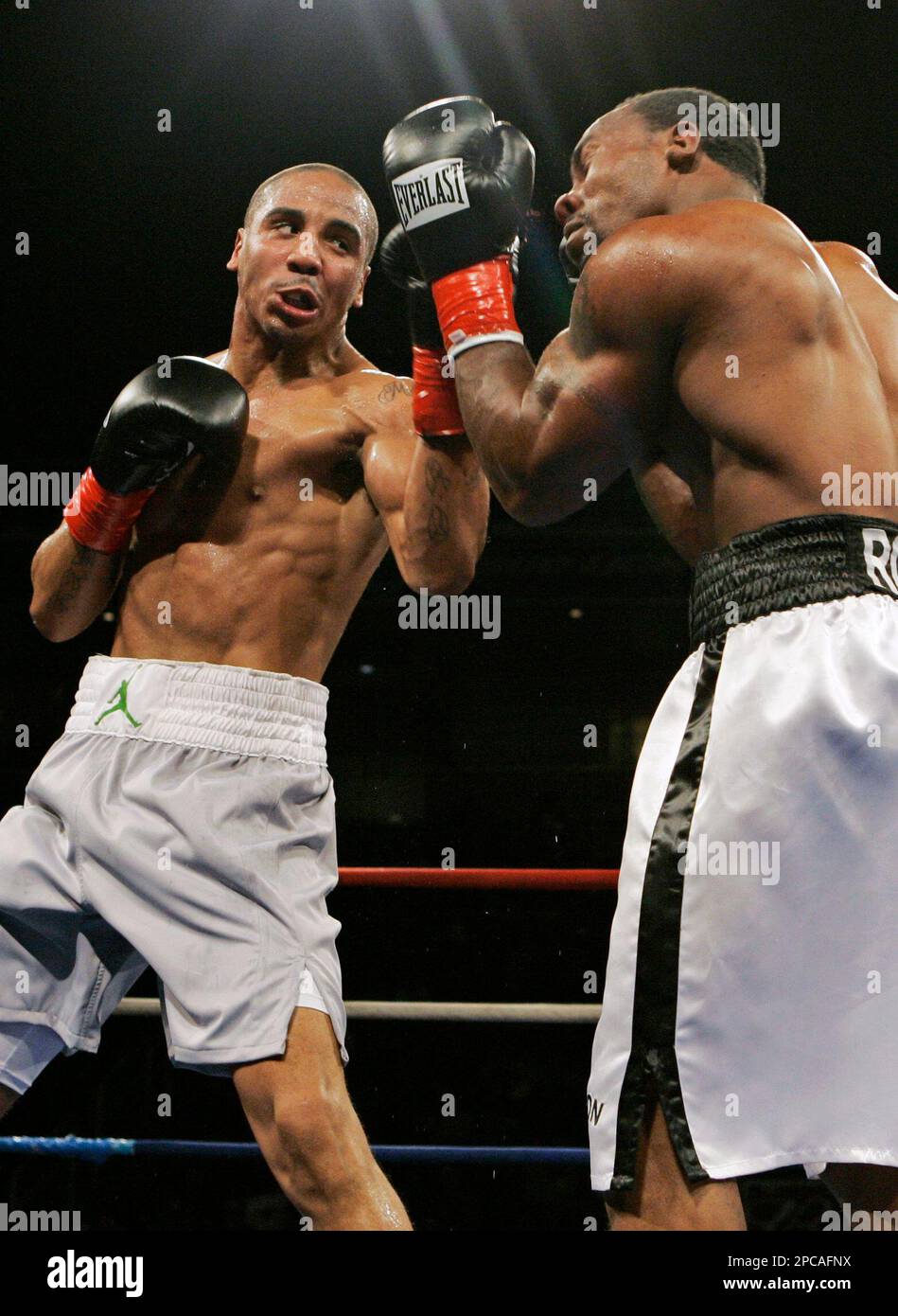 2004 U.S. Olympic gold medalist Andre Ward, left, punches Derrick ...