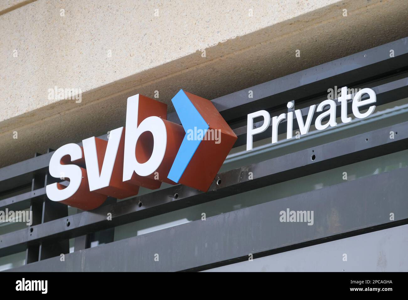 Los Angeles, California, USA. 13th Mar, 2023. A sign of Silicon Valley ...