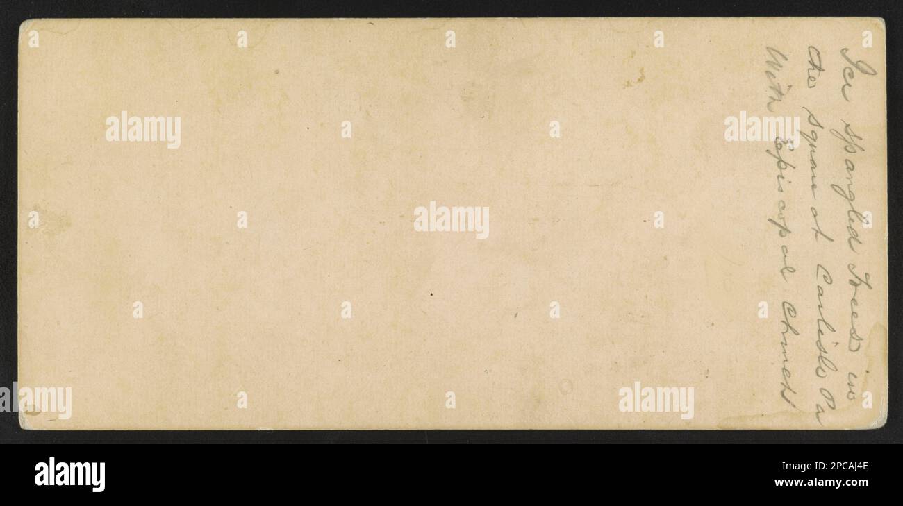 Ice spangled trees in the square at Carlisle, Pa. with Episcopal church ...