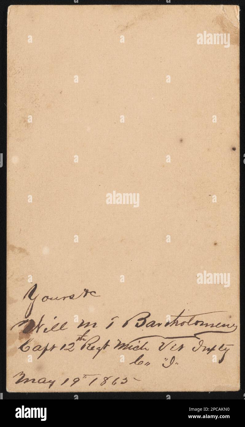 Captain William Marion Francis Bartholomew of Co. I, 12th Michigan ...