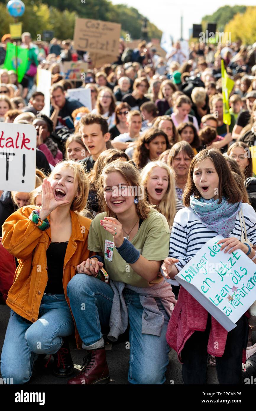 Berlin, Germany 9/20/2019 Fridays For Future Demonstration In Berlin. Young People Take to ...
