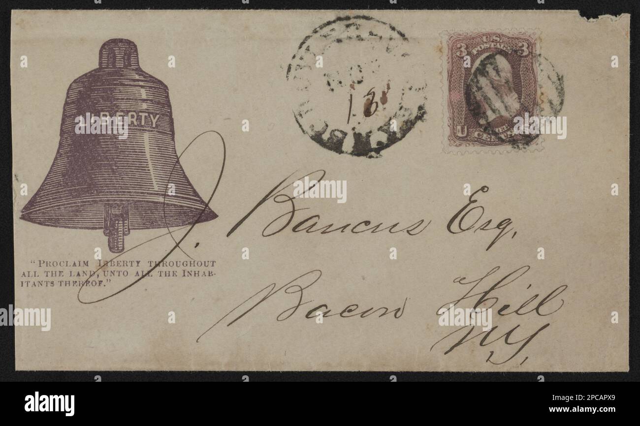 Civil War envelope showing Liberty Bell with message "Proclaim liberty ...