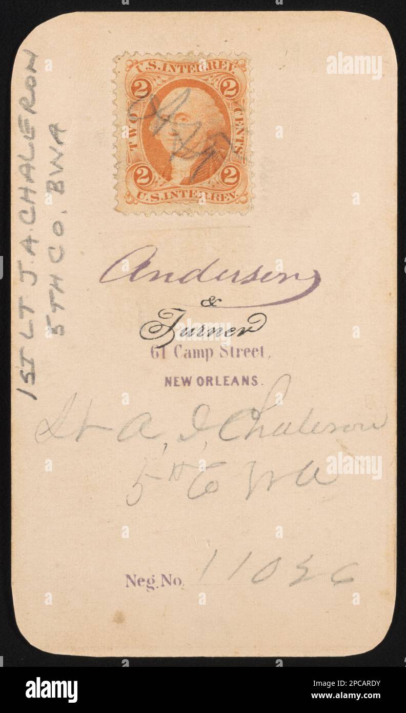 First Lieutenant Joseph Adolphe Chalaron Co. 5, Washington Artillery ...