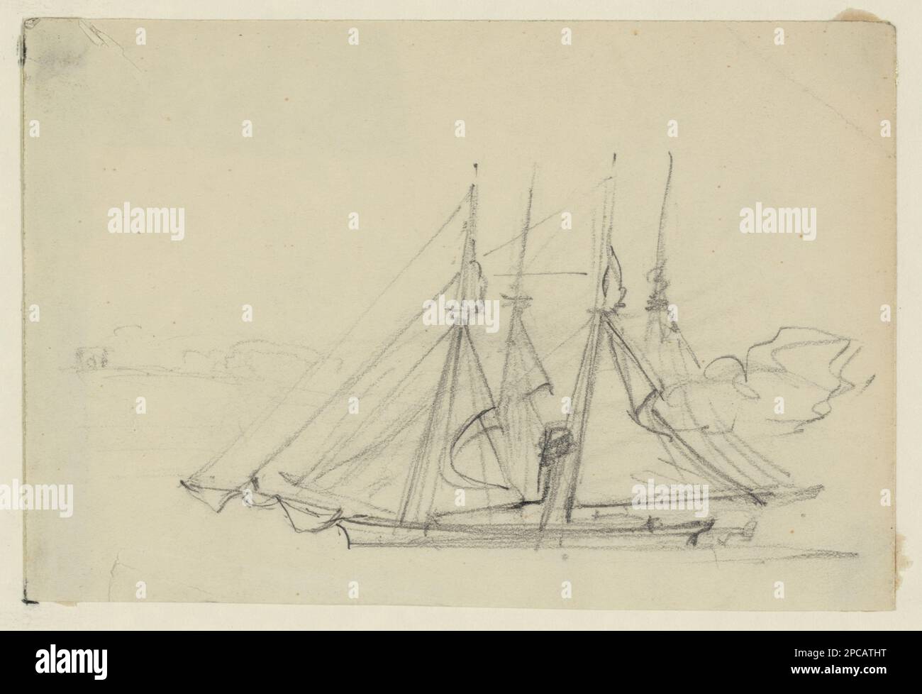 Two sailing ships. Morgan collection of Civil War drawings. Ships, 1860 ...